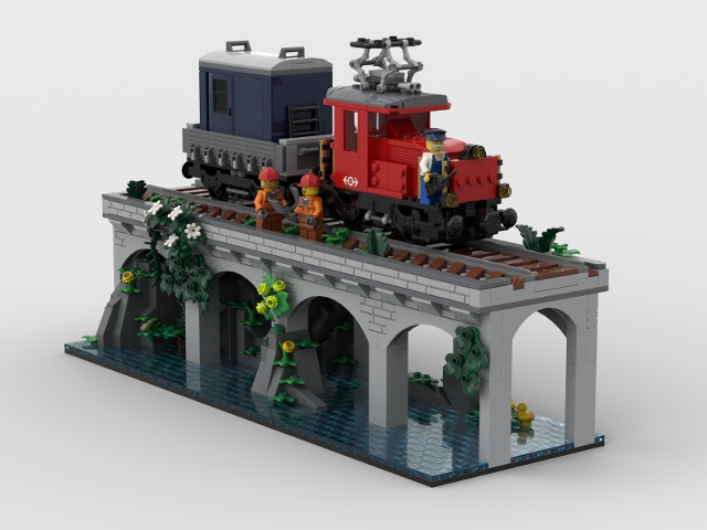 [Over Arches and Waters: A Swiss Railway Diorama] [BrickLink]