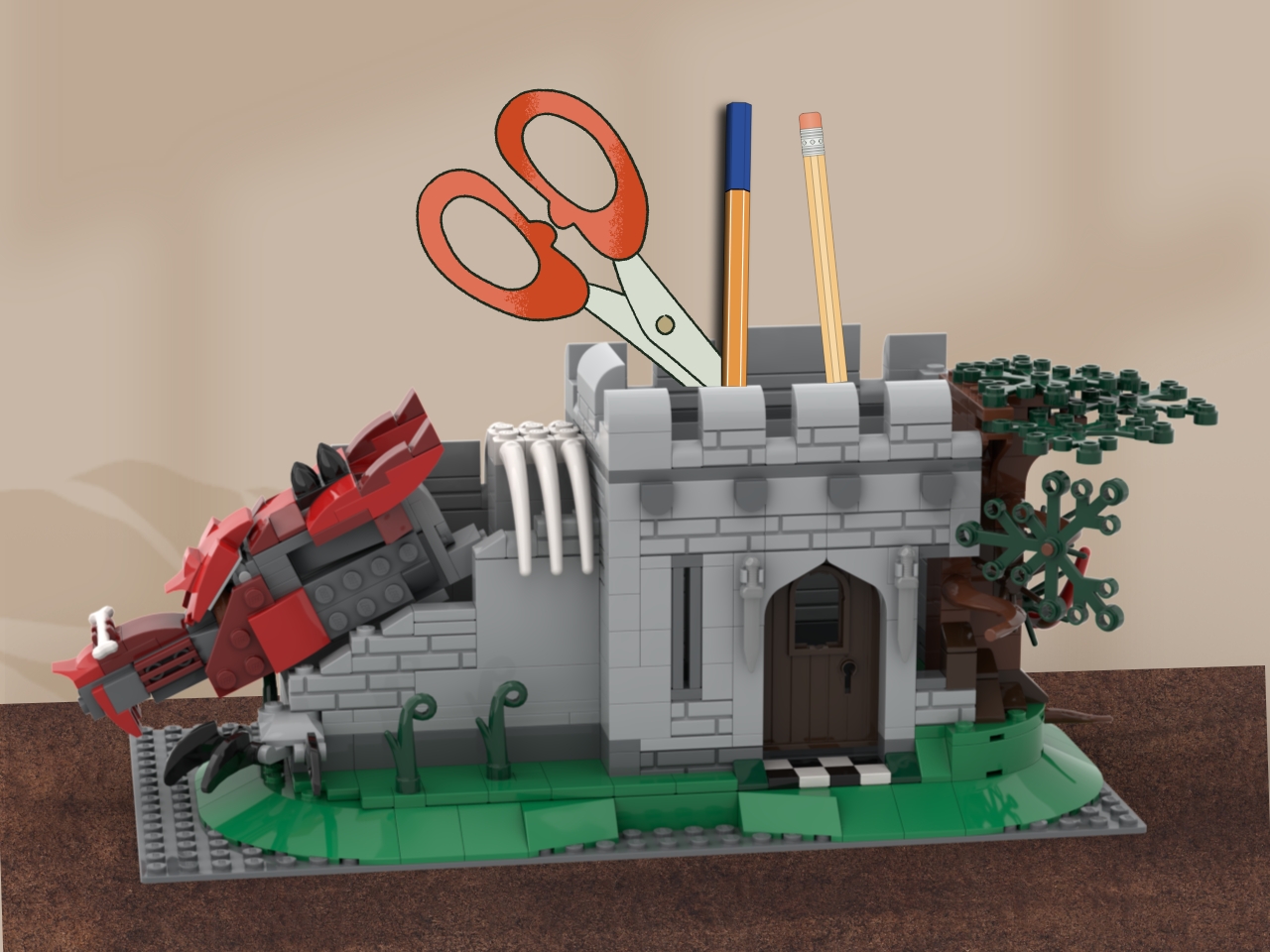 [Dragon Castle Desk Tidy] [BrickLink]