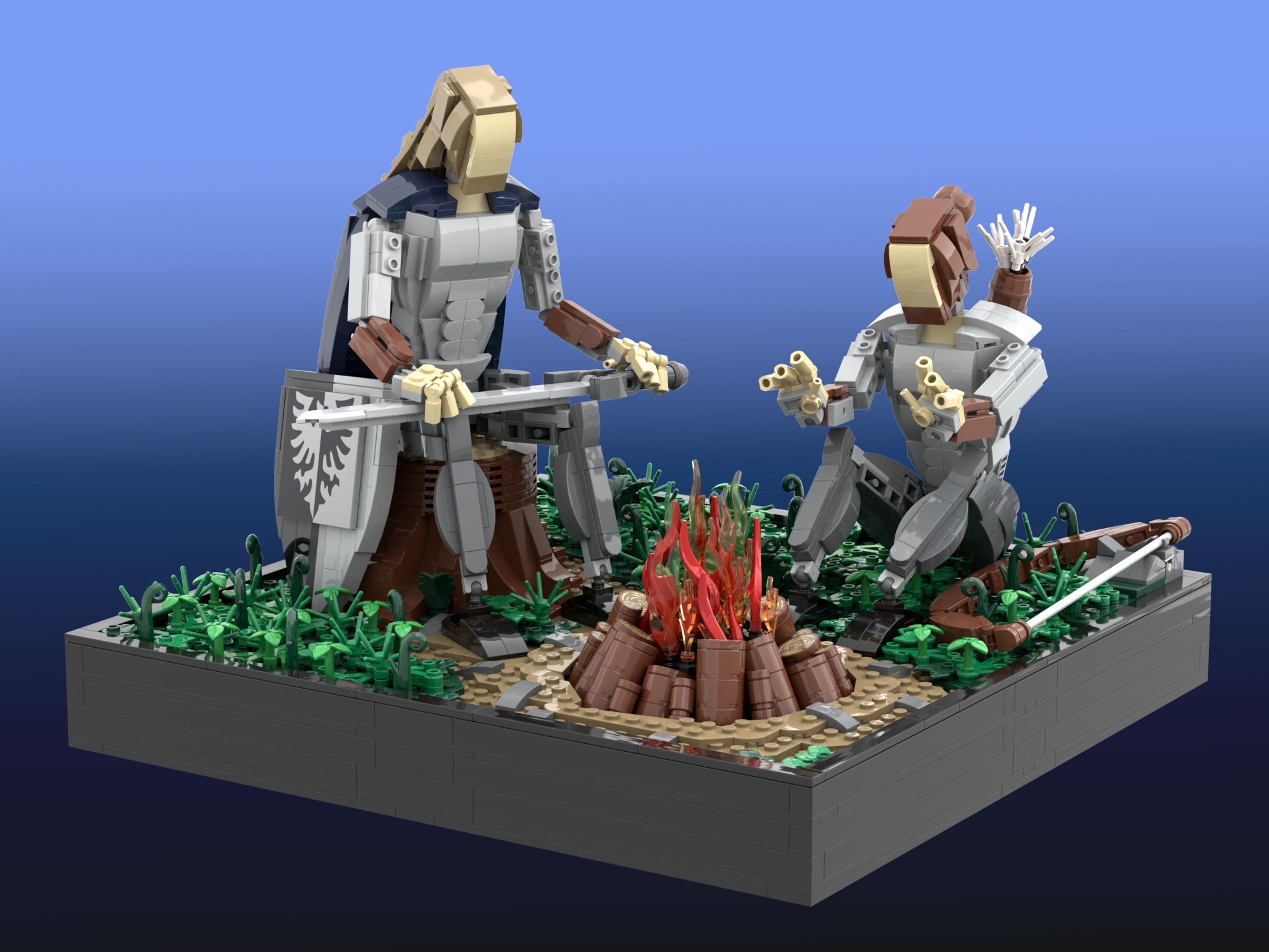 [Two Resting Knights] [BrickLink]