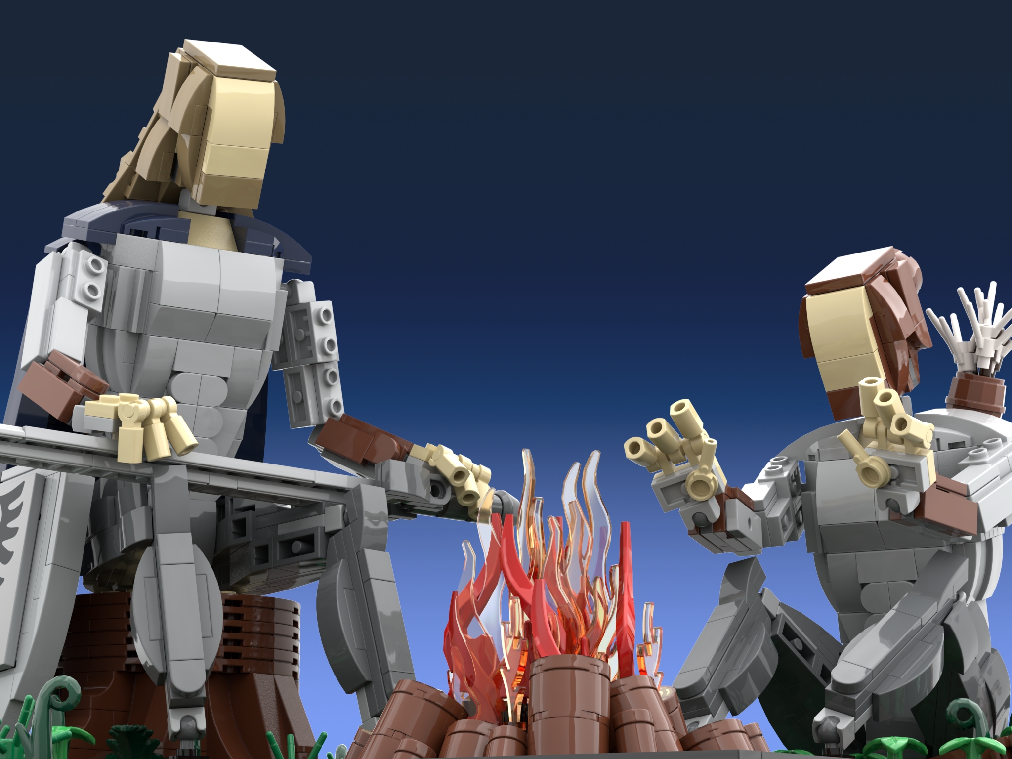 [Two Resting Knights] [BrickLink]