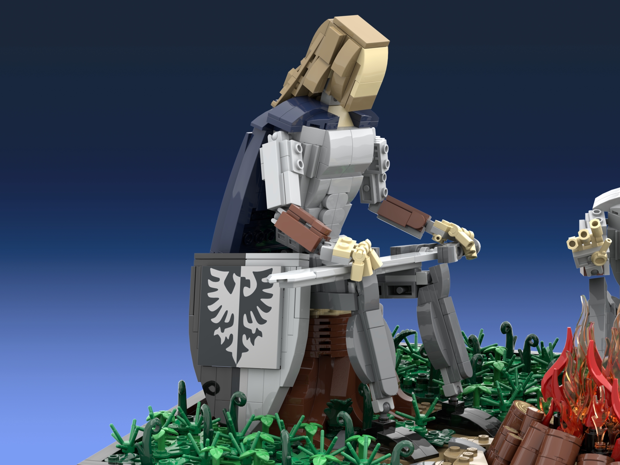 [Two Resting Knights] [BrickLink]