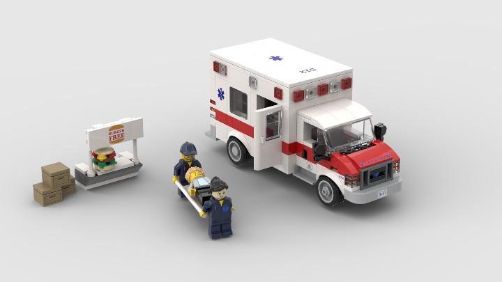 LEGO FORD E350 Ambulance MOC from BrickLink Studio [BrickLink]