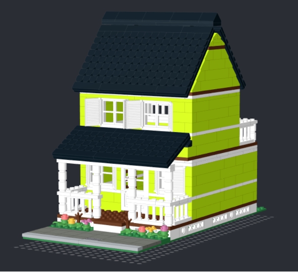 Semi-New Build House - Part of the Shades of Suburbia Pack from BrickLink Studio [BrickLink]