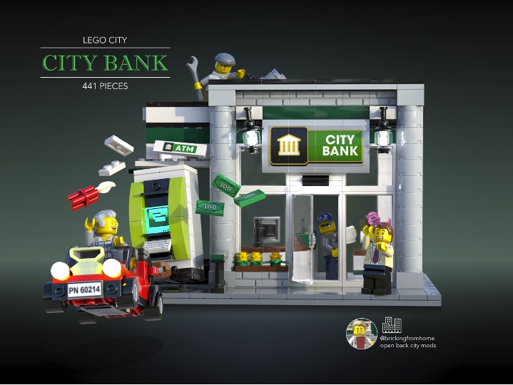 Lego City Bank from BrickLink Studio [BrickLink]