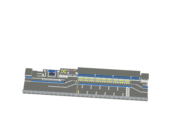 Racing Track with Pit - Diorama 224x48 from BrickLink Studio [BrickLink]