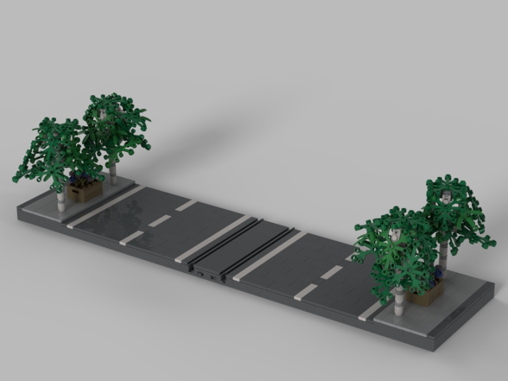 Modular Road With Tram Rail from BrickLink Studio [BrickLink]