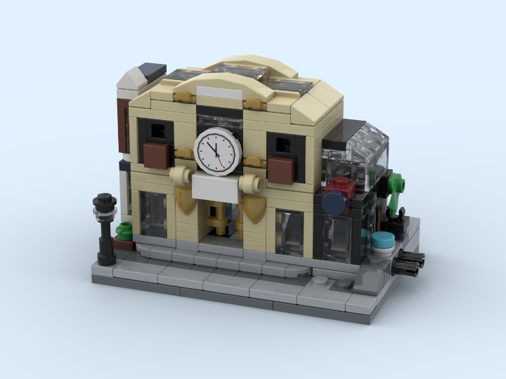 Mini Brick Cross Train Station from BrickLink Studio [BrickLink]