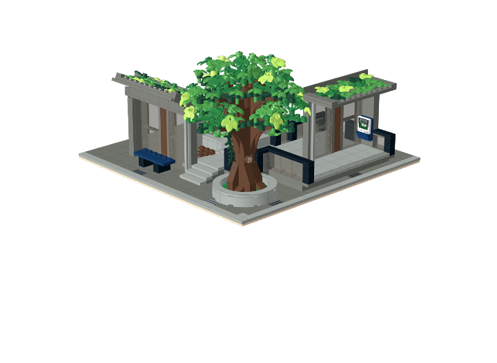 Basic Modular Bus Stop from BrickLink Studio [BrickLink]