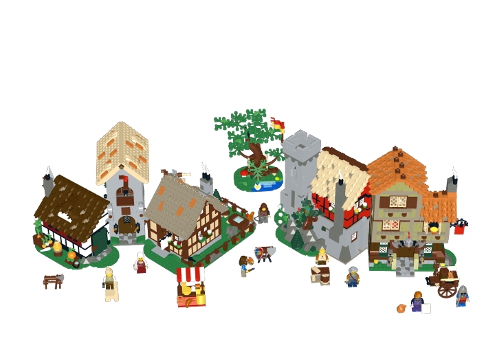 Medieval Town Square 10332 Official Set from BrickLink Studio [BrickLink]
