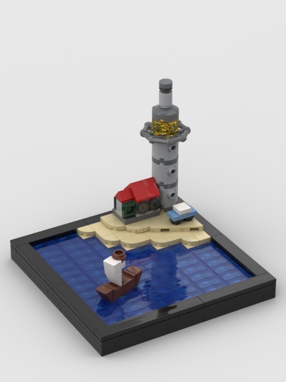 Micro-scale lighthouse from BrickLink Studio [BrickLink]