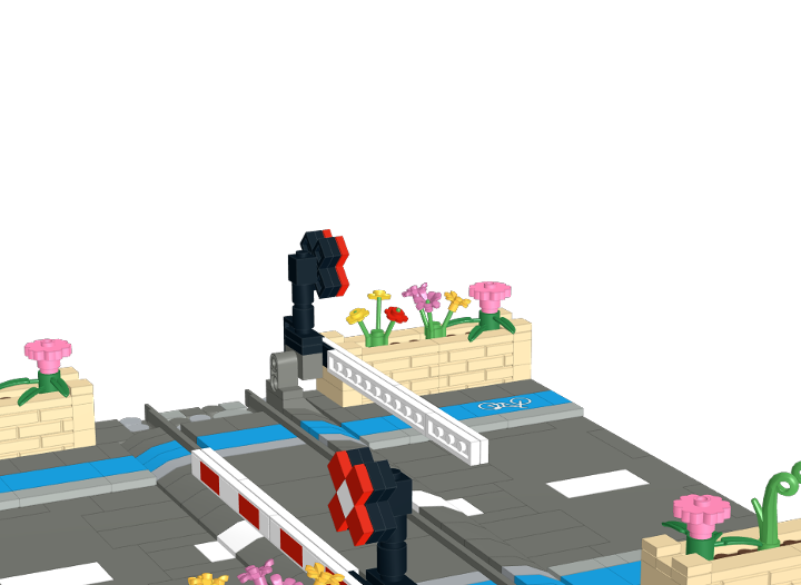 Train Track with tram crossing modular 32x16 from BrickLink Studio ...