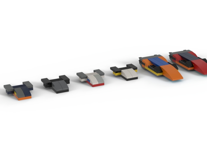 set of spaceships from BrickLink Studio [BrickLink]