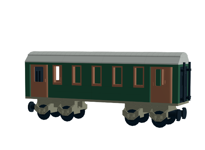 German 2nd Class Train Wagon. from BrickLink Studio [BrickLink]