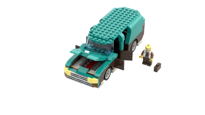 V8 classic oldschool wooden cadi-like car from BrickLink Studio [BrickLink]
