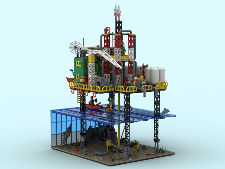 Life On An Oil Rig from BrickLink Studio [BrickLink]