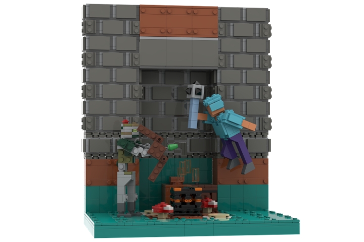 Miniland scale Minecraft Trial Chamber from BrickLink Studio [BrickLink]
