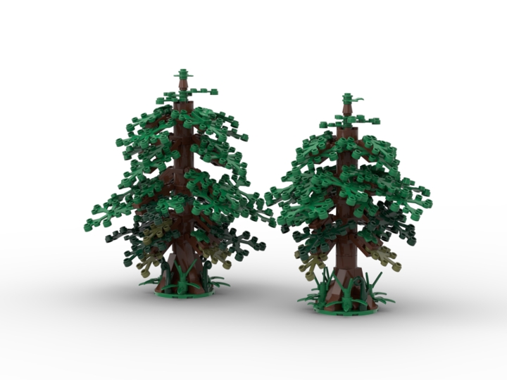 Basic Conifer Trees from BrickLink Studio [BrickLink]