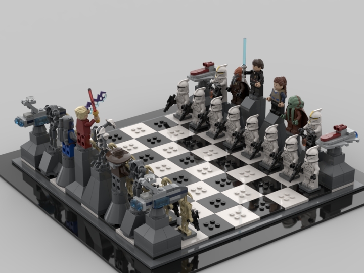 Star Wars Chess Set (Clone Wars/Prequel Trilogy) from BrickLink Studio ...