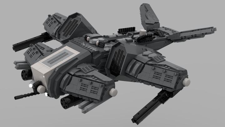 Zeus's VTOL gunship from BrickLink Studio [BrickLink]