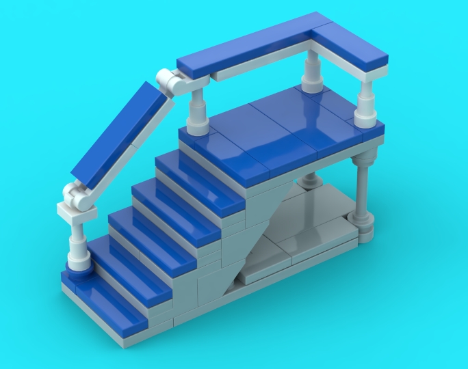 Stairs with Platform from BrickLink Studio [BrickLink]