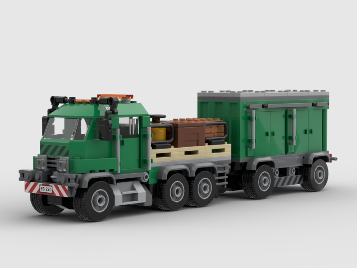 Heavy duty Cargo truck and trailer from BrickLink Studio [BrickLink]