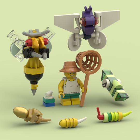 Buggy Team of Monsters with Bug Catcher Trainer from BrickLink Studio ...