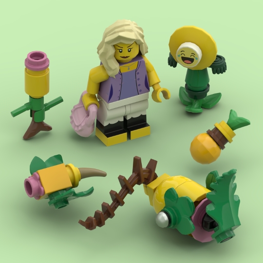 Grass Team of Monsters with Beauty Trainer from BrickLink Studio ...