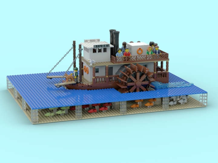 Side Wheeler Steam Boat from BrickLink Studio [BrickLink]