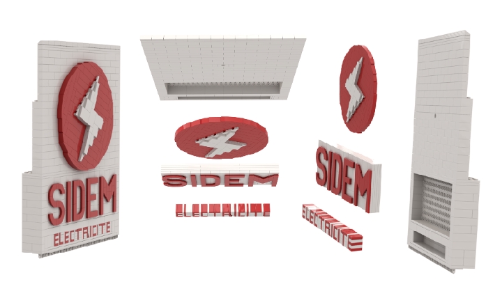 Sidem Electricité logo support from BrickLink Studio [BrickLink]