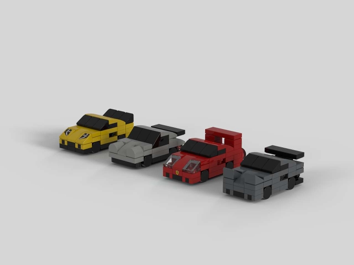 Mini Cars 3 Studs wide from BrickLink Studio [BrickLink]