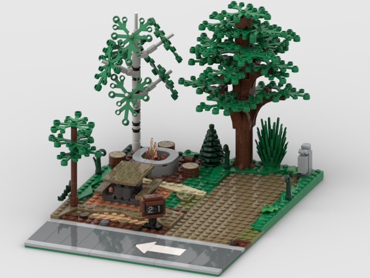 Campground campsite from BrickLink Studio [BrickLink]