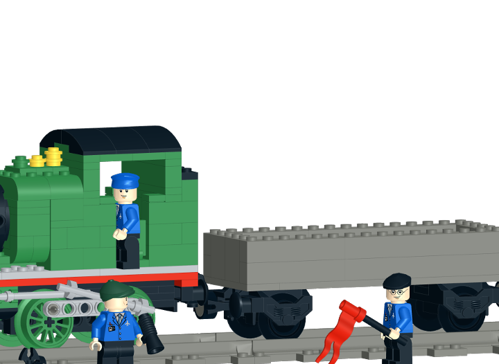 Lego green steam engine from BrickLink Studio [BrickLink]