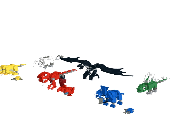 Colorful Dinosaur Combiner Robot from BrickLink Studio [BrickLink]