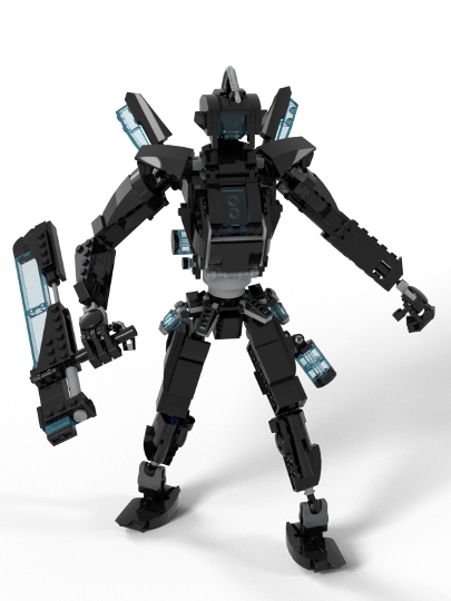 black combat mech from BrickLink Studio [BrickLink]