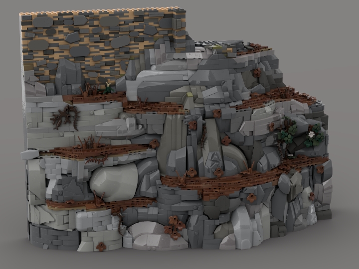 wall on a cliff from BrickLink Studio [BrickLink]