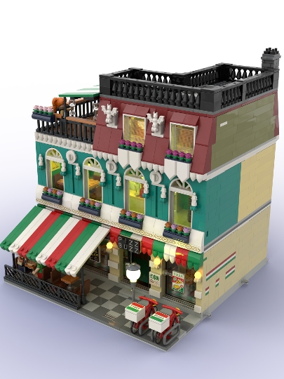 Modular Pizza Restaurant from BrickLink Studio [BrickLink]