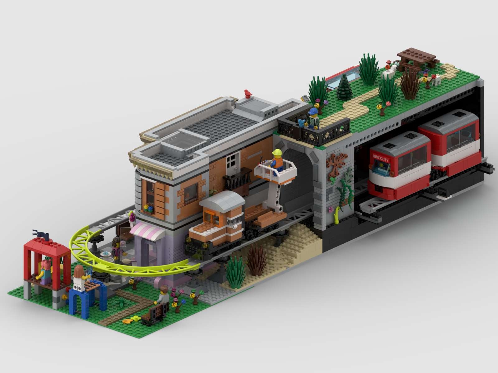 [Brickpark Station and Tram] [BrickLink]