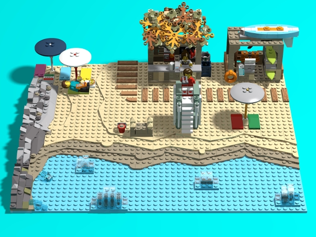 [The relaxing seaside] [BrickLink]
