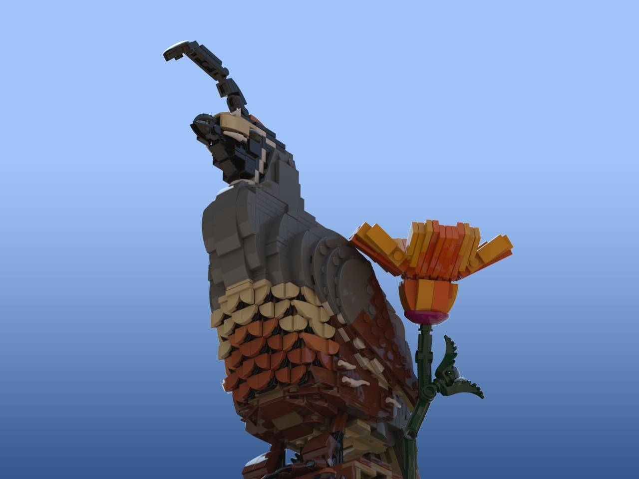 [California Quail and Poppies] [BrickLink]
