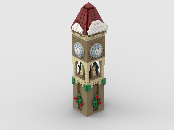 Glockenspiel Clock Tower (Winter) from BrickLink Studio [BrickLink]