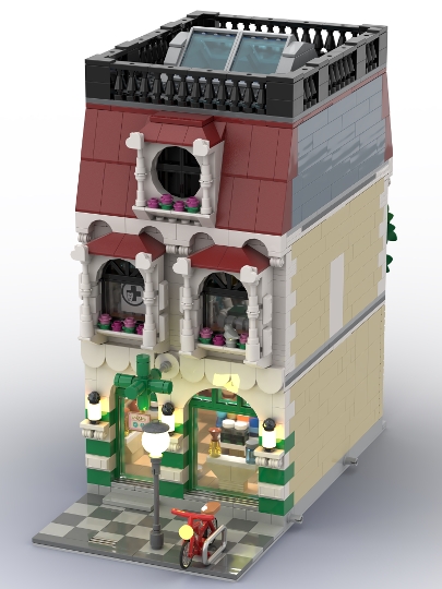 MOC Modular Small Pharmacy and Dentist 16x32 from BrickLink Studio ...