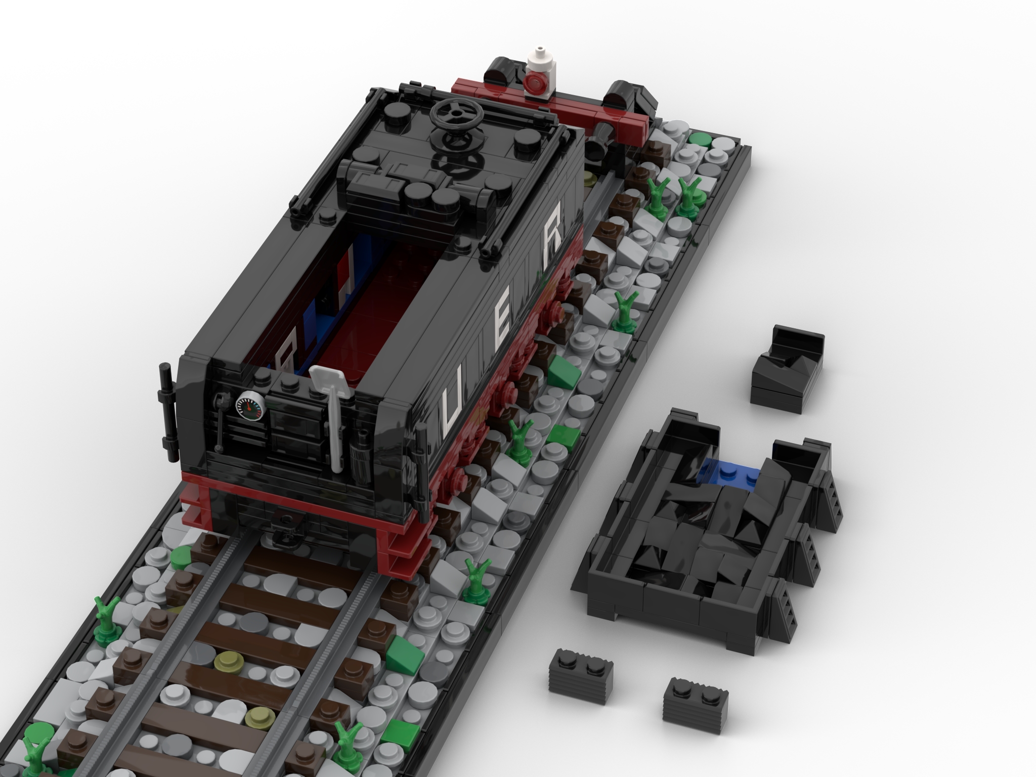 [European Steam Locomotive (Black Pepper)] [BrickLink]