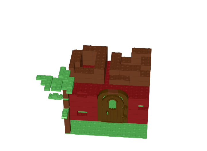 Ruined castle with tree from BrickLink Studio [BrickLink]