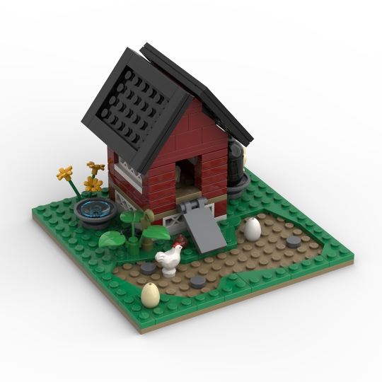 Chicken Coop - Red from BrickLink Studio [BrickLink]
