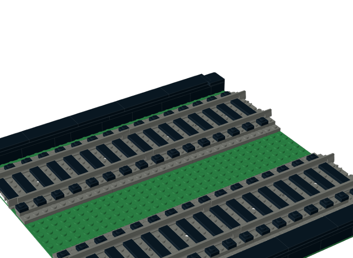 Ballasted Double Straight MILS Plate from BrickLink Studio [BrickLink]