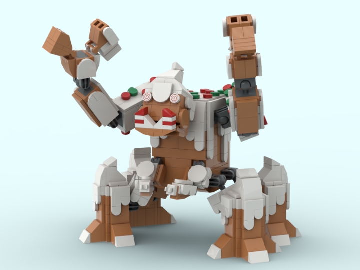 the gingerbread monster from BrickLink Studio [BrickLink]