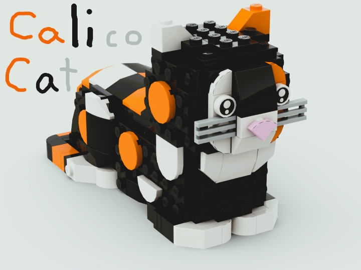 Calico Cat (Cat breeds) from BrickLink Studio [BrickLink]