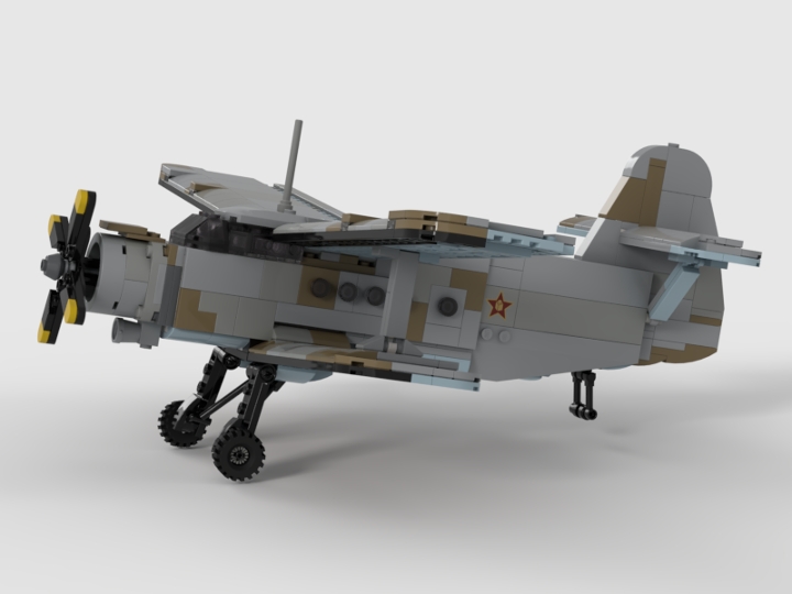 weathered bush plane from BrickLink Studio [BrickLink]