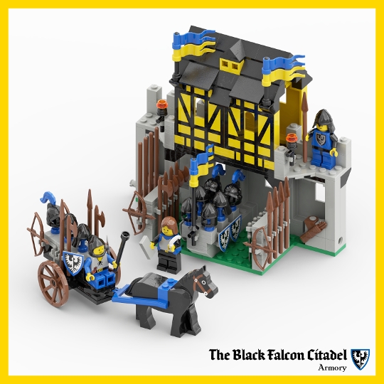 Black Falcon Armory from BrickLink Studio [BrickLink]