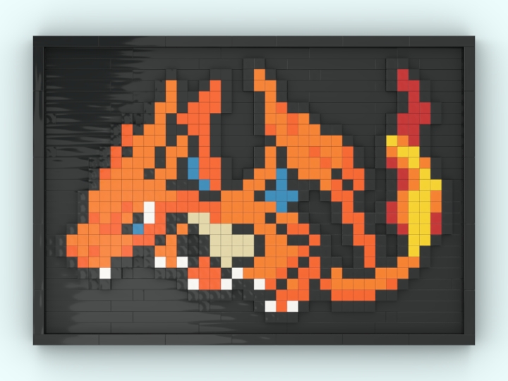 Mega Charizard Y Pixel Art Mosaic from BrickLink Studio [BrickLink]